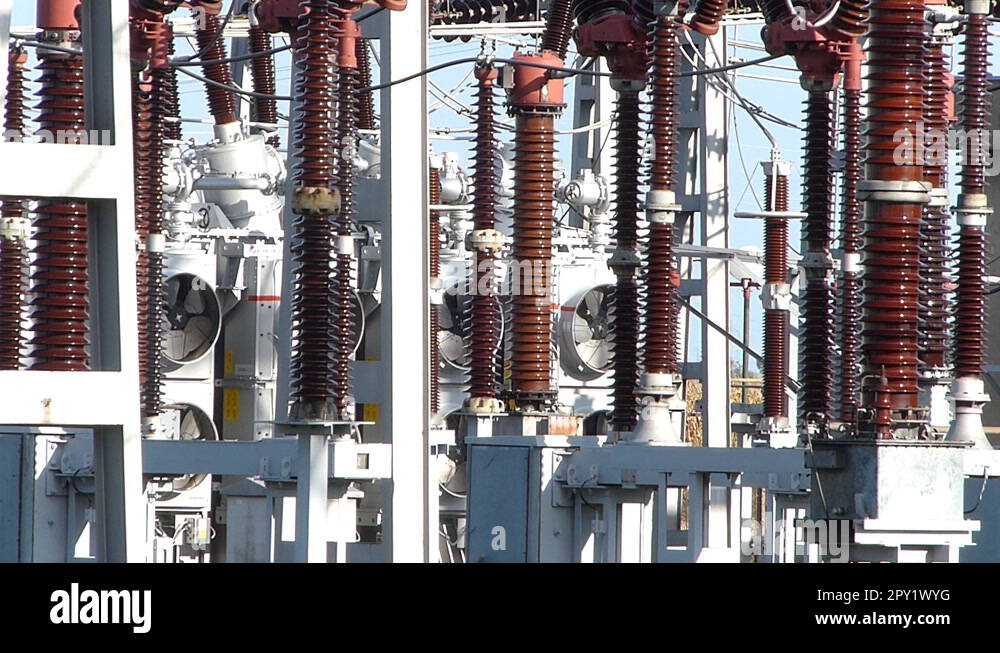 High-voltage substation power transformer Stock Video Footage - Alamy