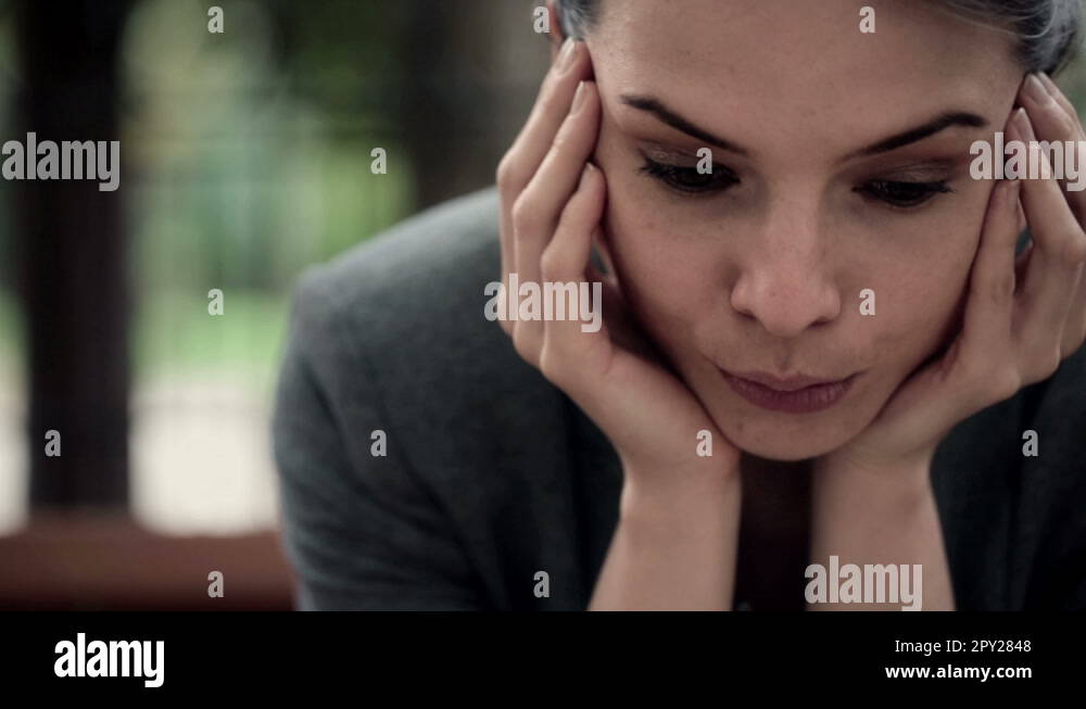 Sad depressed beautiful woman sitting Stock Videos & Footage - HD and ...