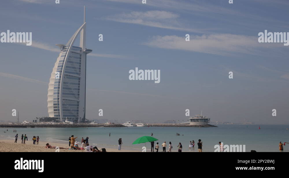 Ultra HD 4K Beach Burj Al Arab Dubai Seascape Exotic City Place People ...