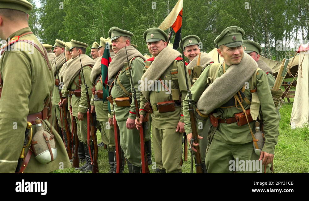 The guard of Russian soldiers. The first world war. WWI. 4K Stock Video ...
