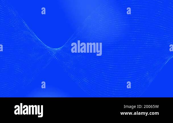 Wavy pattern Technology background with lighting particle dots seamless loop animation blue ...