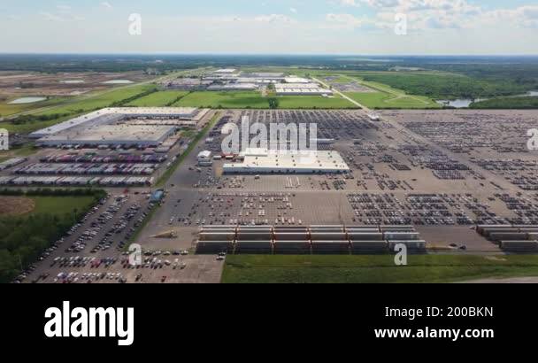 Automotive industry. Import or export of new cars at production factory ...