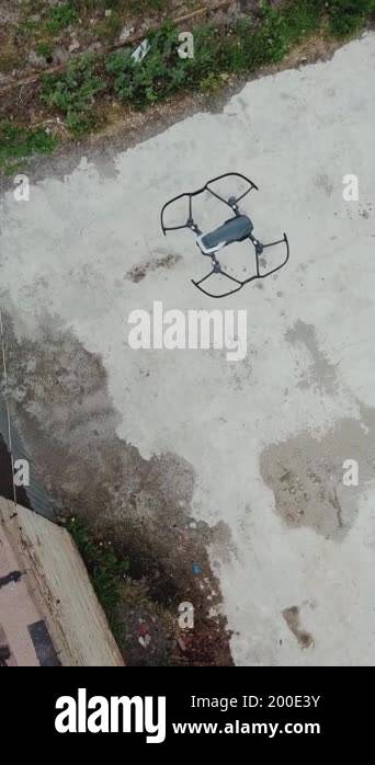 Flying over an abandoned factory with a drone. Industry in ruins ...