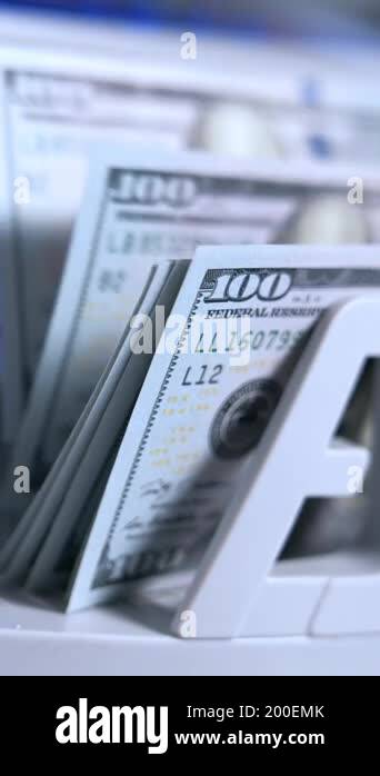 Machine for counting money. Cash electronic banking counter with a lot ...