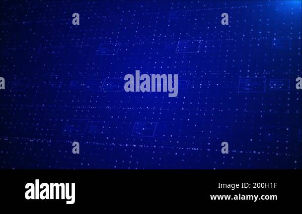 Blue data matrix simulation digital line grid technology futuristic HUD ...