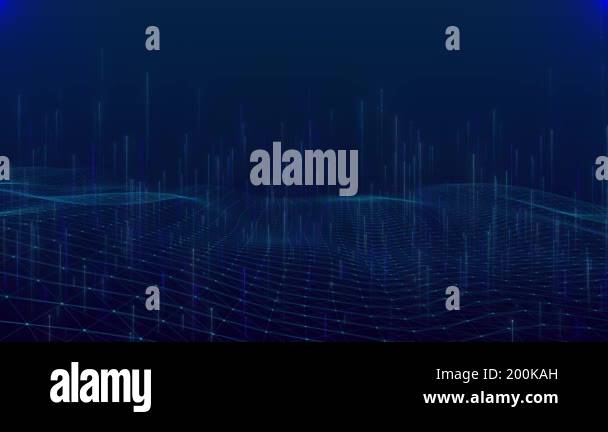 3D wireframe futuristic Technology digital cyberspace, HUD data flow ...