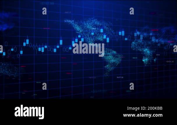 3D Futuristic World Digital finance stock exchange market crypto ...