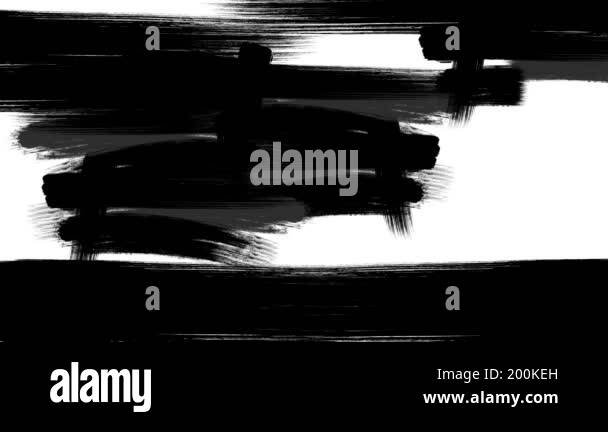 Ink paint white brush stroke transition animation. transition effect of ...