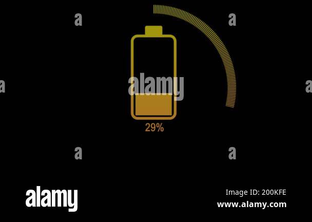 Battery icon displaying charge level black background. Wireless charger ...