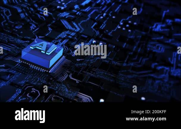 Abstract Artificial Intelligence on Atomic and Technology Background with Computer Systems ...