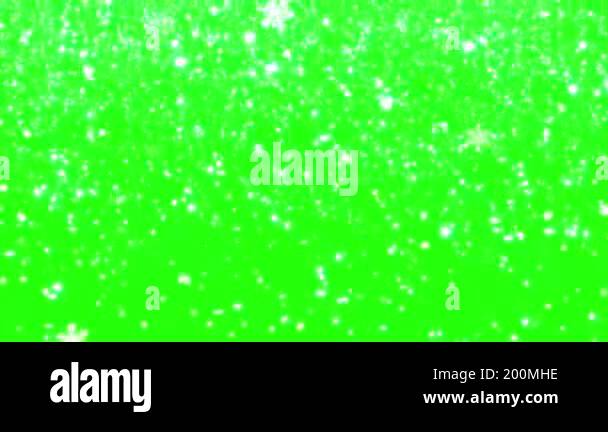 realistic snowfall falling on the green screen, snowflake 4k animation ...