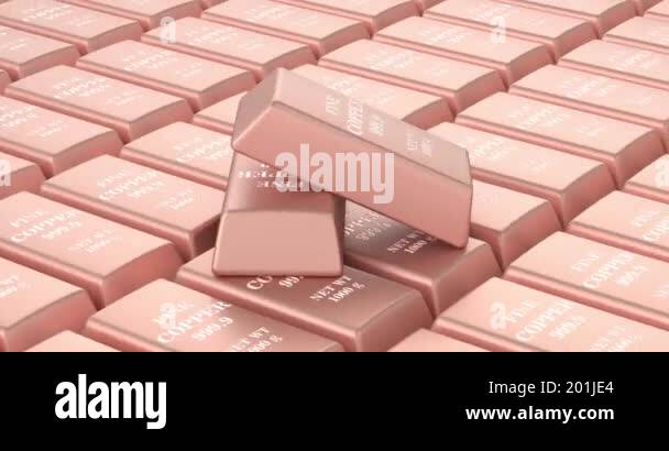 Copper Bars background, rotation animation, seamlessly loopable. 3D ...