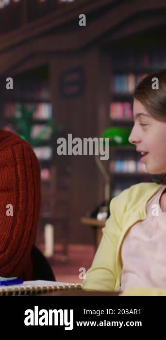 Vertical Video African american private tutor offering support to ...