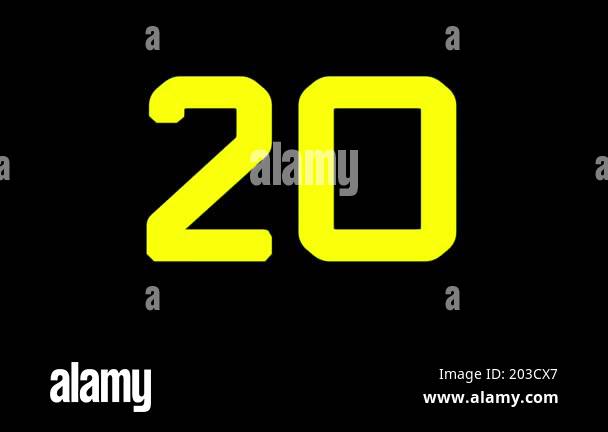 25 seconds countdown timer with bold yellow countdown animation on ...