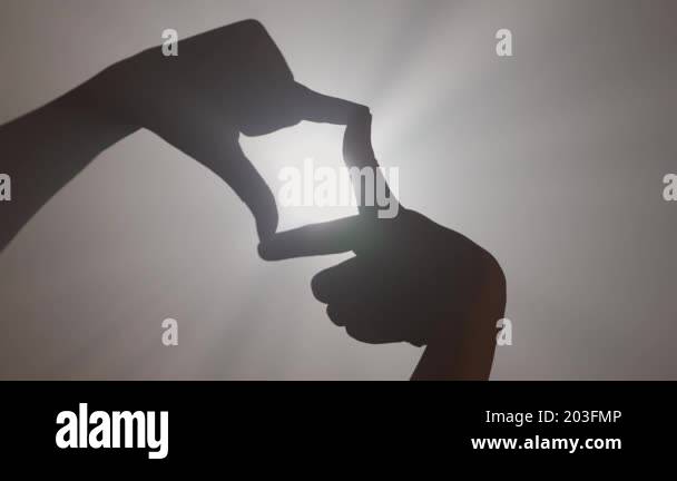 Hand gestures and signs. Hand silhouette, person showing gesture making ...