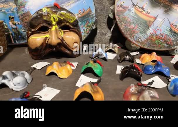 Naples, Italy - December 12, 2024: Colorful Pulcinella masks, local ...