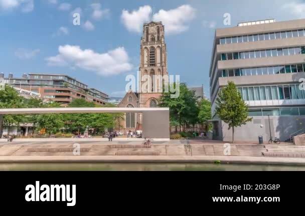 Hyperlapse of Laurenskerk Saint Lawrence Church on Grotekerkplein ...