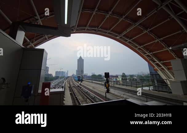 Light Rail Transit or LRT or rail transport system in Indonesia, modern ...