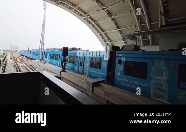 Light Rail Transit or LRT or rail transport system in Indonesia, modern ...