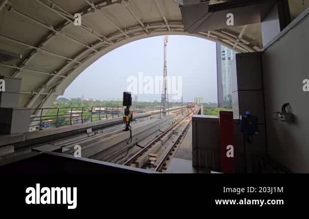 Light Rail Transit or LRT or rail transport system in Indonesia, modern ...