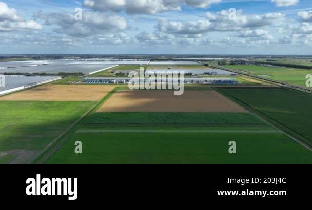 Aerial drone video of a large-scale data center in the Netherlands ...