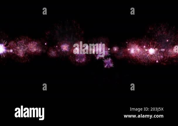 Abstract fireworks particles animation effect on black abstract ...
