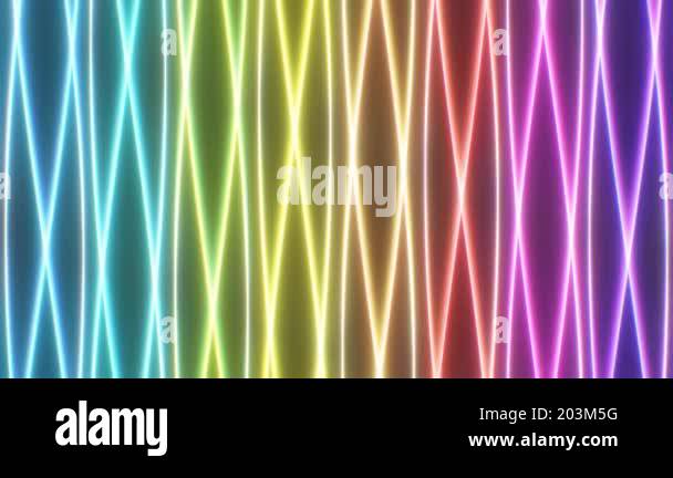 Abstract Turning Bright Neon Glowing Rainbow Twisty Prisms Rotating - 4K Seamless VJ Loop Motion ...