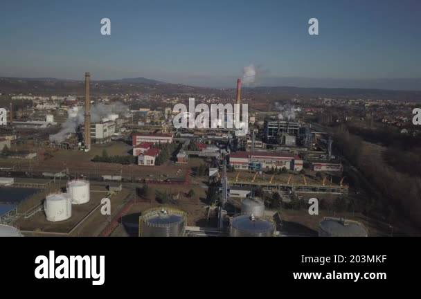 Europe. Clean of an oil refinery. View from the height of the bird's ...