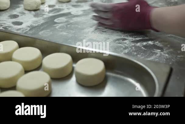 Process of Making Bread Rolls by Baker at Restaurant Kitchen. Slow ...