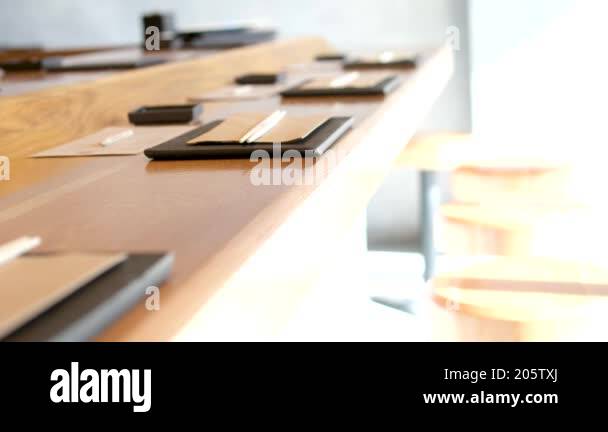 Elegant Japanese restaurant setup, featuring traditional decor, neatly ...