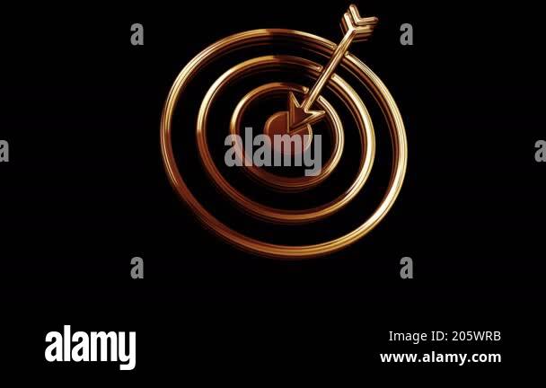 Target business strategy and success motivation golden metal shine ...