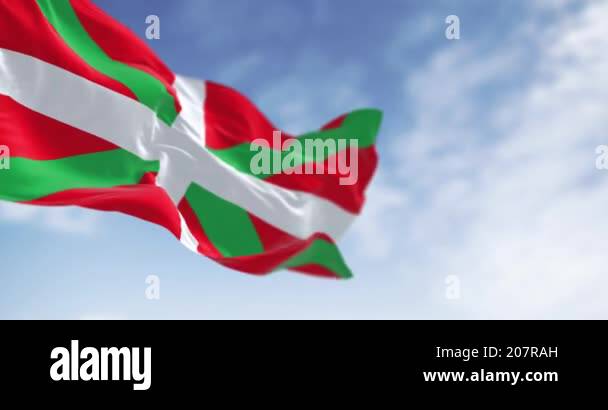 The Basque Country flag waving. Autonomous community in northern Spain ...