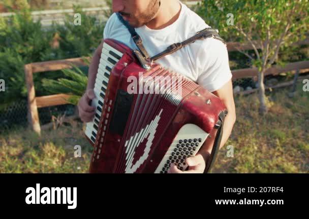 Man Playing Traditional Instrument In The Nature Stock Video Footage ...