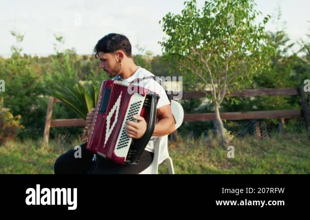 Man Playing Traditional Instrument In The Nature Stock Video Footage ...