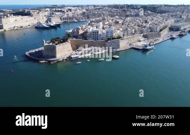 Aerial view of Gardjola gardens - safe heaven gardens, Senglea Point ...