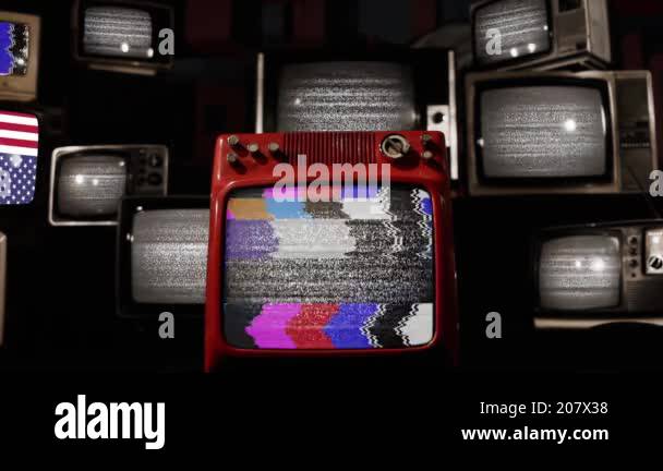 Retro TV Display with Upside-Down US Flag as a Protest Symbol - 4K ...