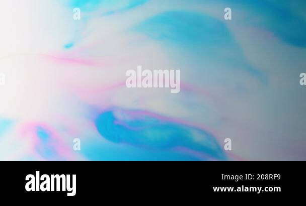 Marble flow. Enamel spill. Wavy light blue watercolor paint stream with ...