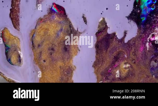 Wet ink texture. Shiny liquid spill. Defocused multicolor shimmering ...