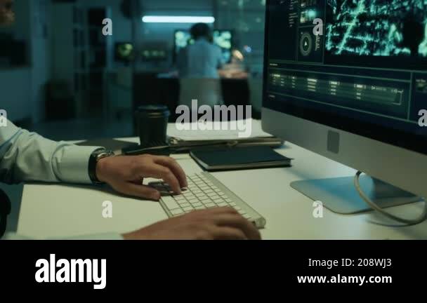 Side closeup of focused male military officer in uniform with shoulder ...