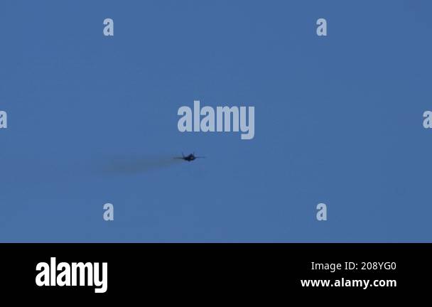 Athens Greece September 3 2023: Fighter jet flies in the distance ...