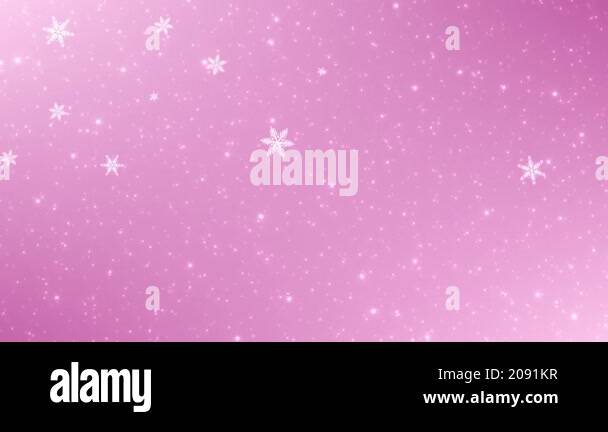 Pastel pink snow winter animation, abstract snowfall background Stock ...