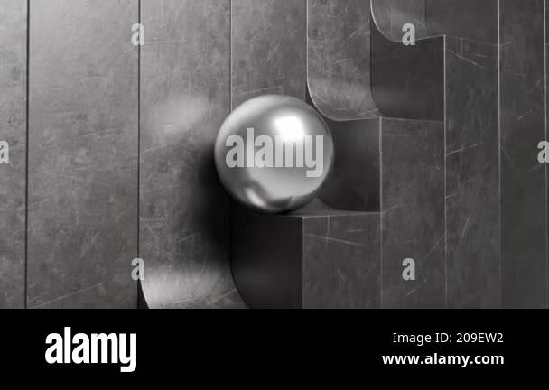 3D sphere Falling From Stairs Stock Video Footage - Alamy
