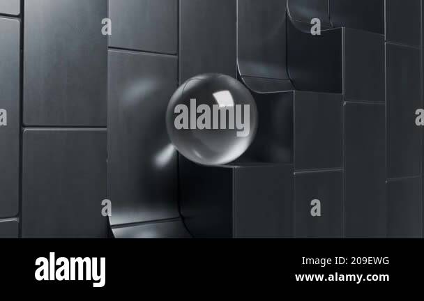 3D sphere Falling From Stairs Stock Video Footage - Alamy