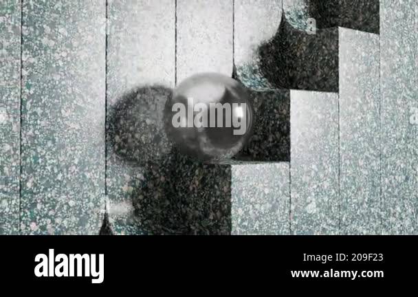 3D sphere Falling From Stairs Stock Video Footage - Alamy