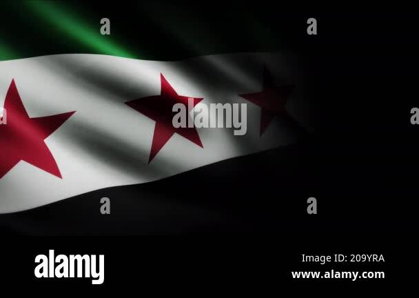 New National Flag Of Syria - Wavy Syria Flag. Close-up front view. High ...