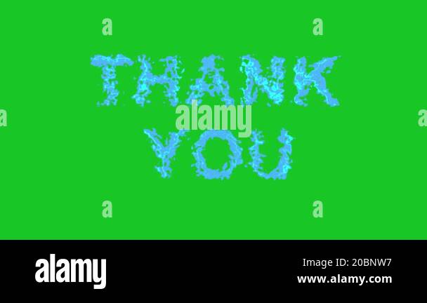 Thank You text with water waves effect on green screen background Stock ...