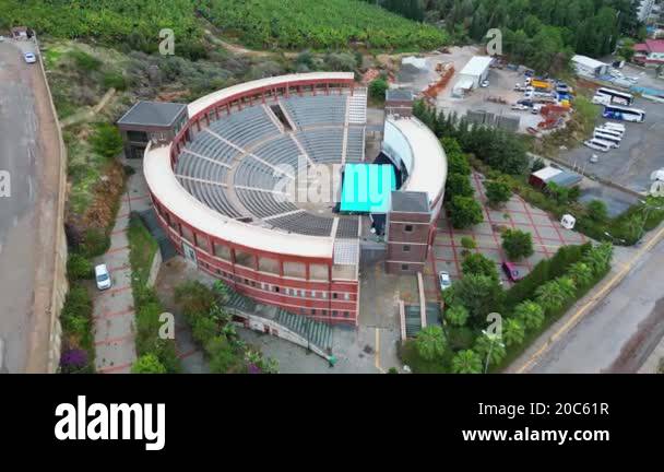 amphitheater stage top view city resort. High quality 4k footage Stock ...