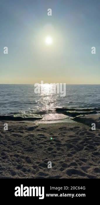 sunset silver horizon calm sea. High quality 4k footage Stock Video Footage - Alamy