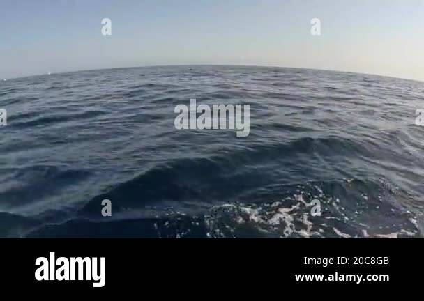 Close-view of expansive ocean waters tidal waves stretch toward the ...