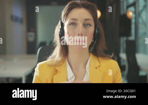 Portrait Confident Young Woman Business Coach Trainee Talking with ...